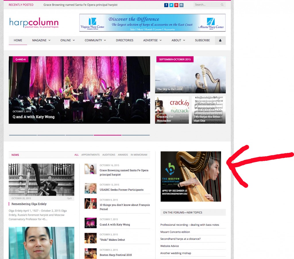 Advertising Rates and Specs | Harp Column